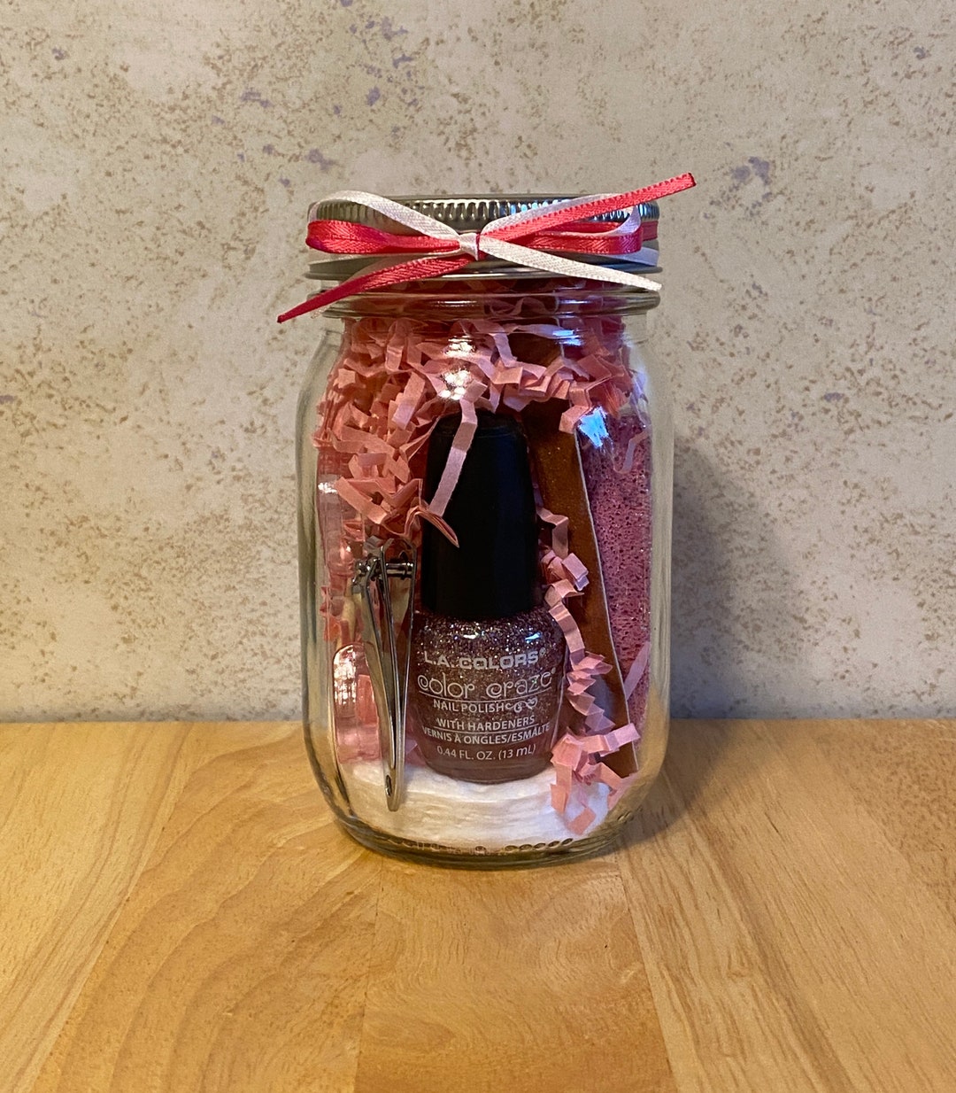 Pink Glitter Pedicure in a Jar - Etsy