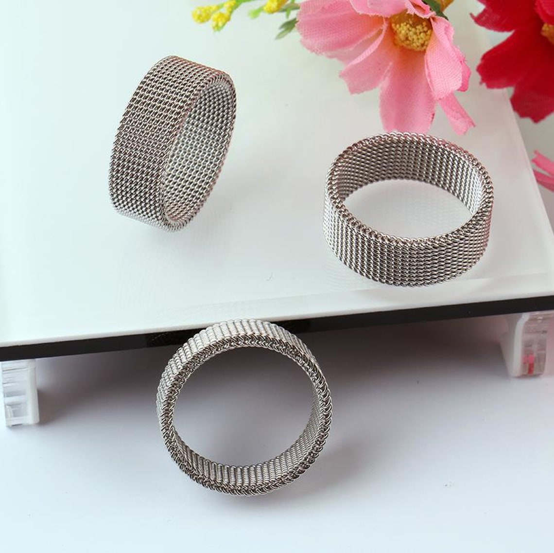 8mm New Listing Stainless Steel Braided Ring Unadjustable - Etsy