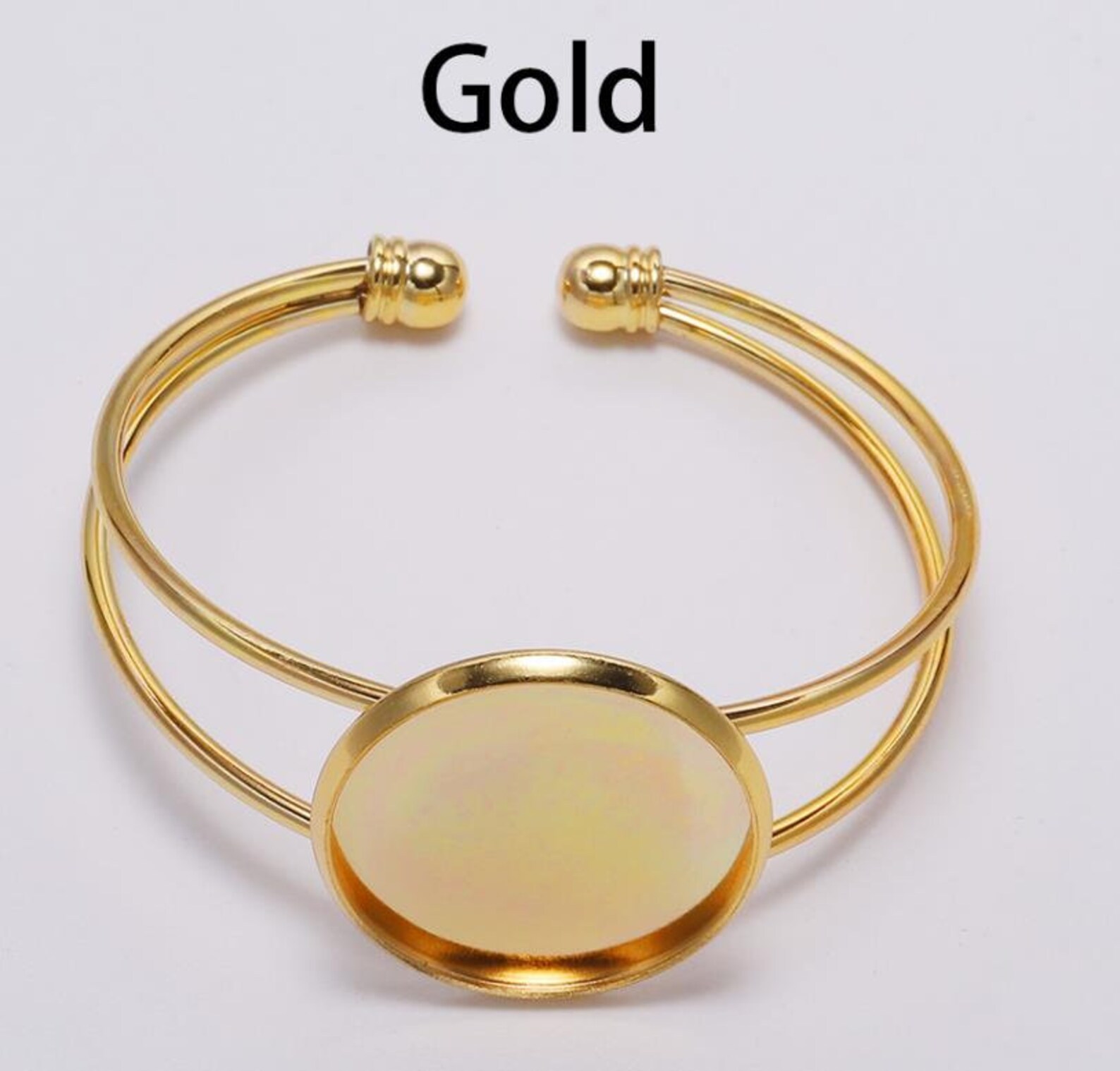 5pcs Cuff Bracelet Blank - Cuff Bezel Bangle - 20mm Round - Glass ...