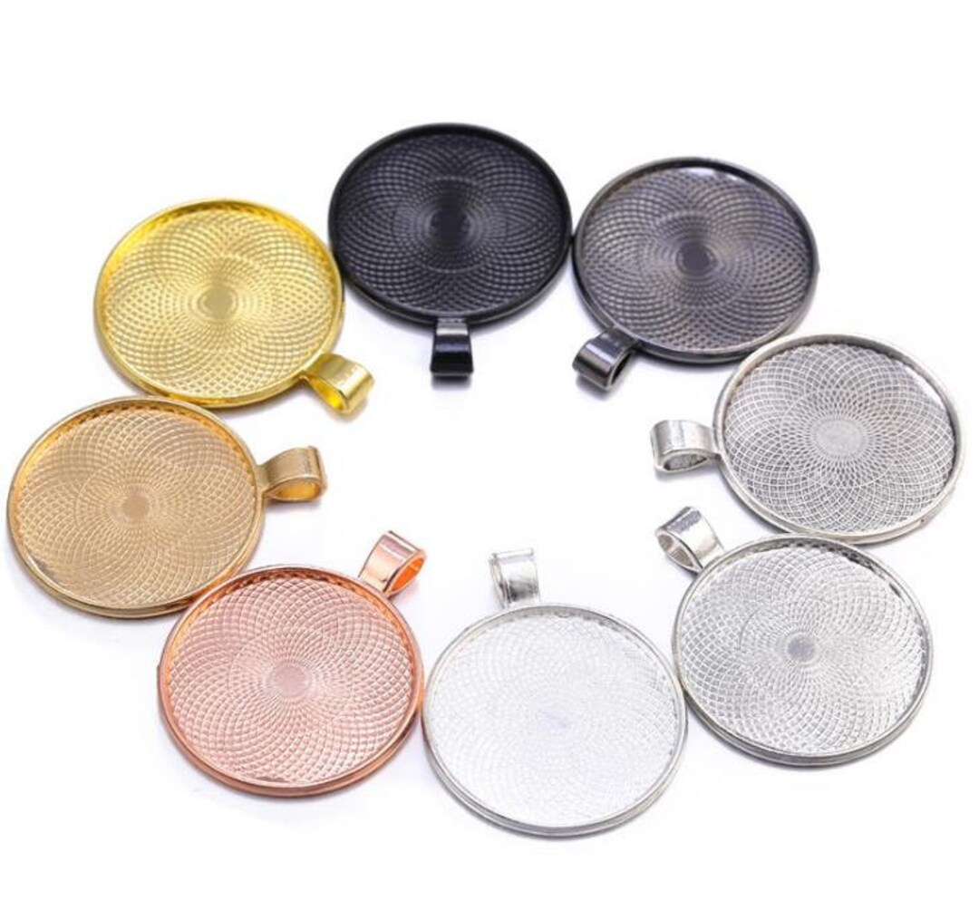 30mm Round Pendant Tray Blanks-bezel Setting-30mm Round Blank Bezel ...
