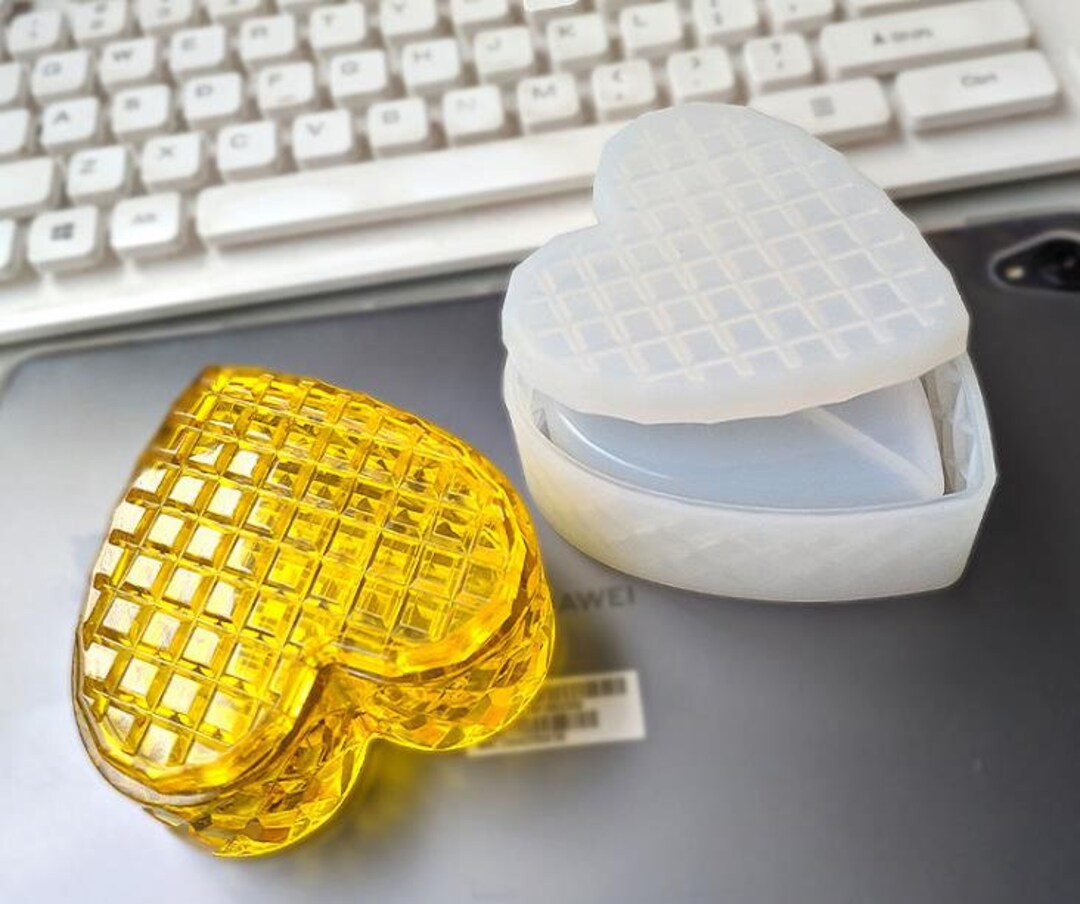 Heart Shape Jewelry Box Silicone Mold Heart Shape Storage Box Resin ...