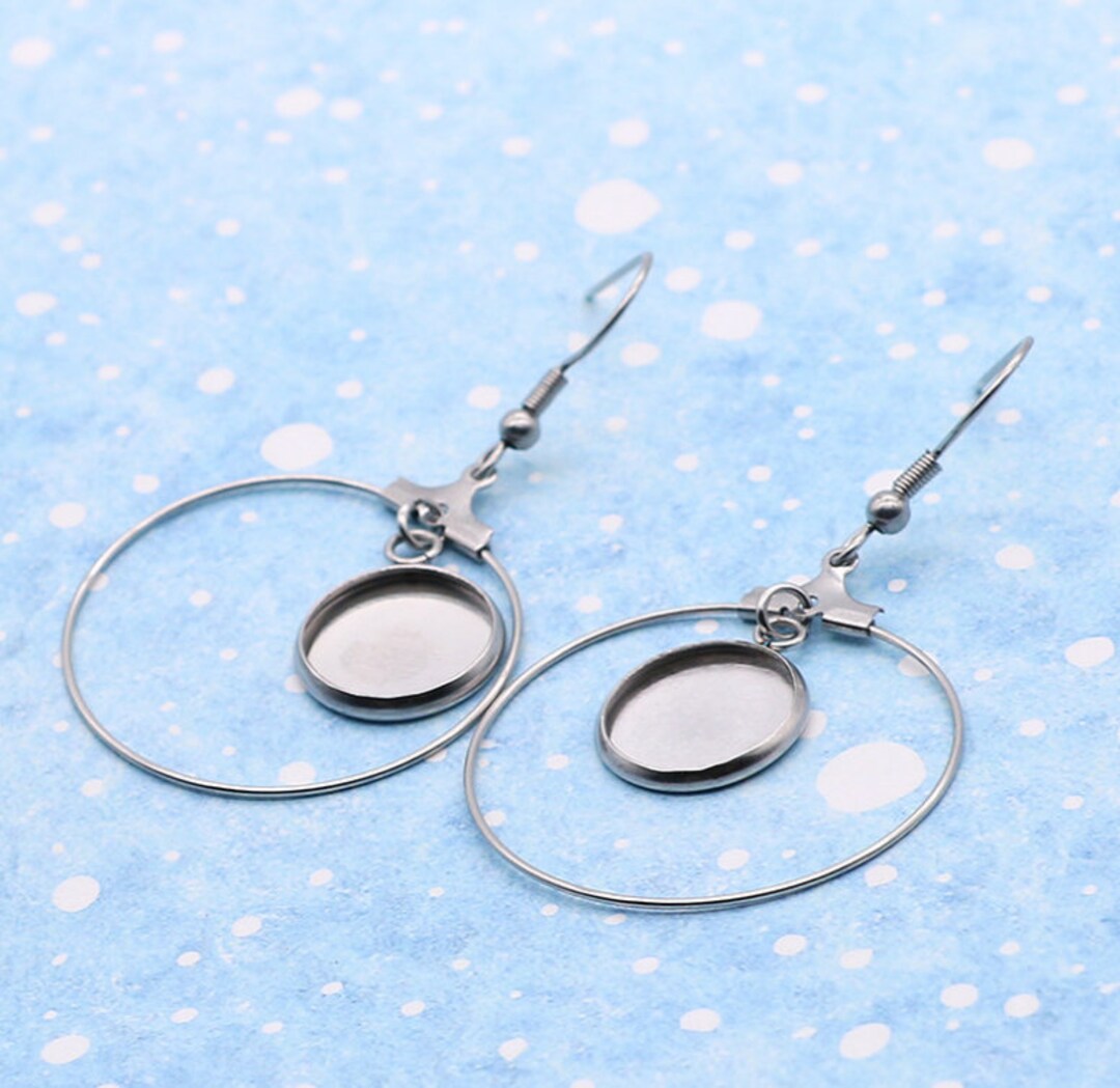 20pcs Stainless Steel Earring Bases, Blanks Earring Base 6mm 8mm10mm ...