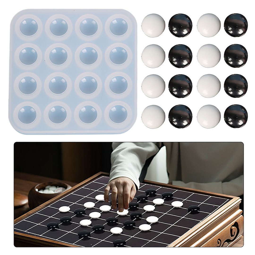 Chess Set With Checkers Board Silicone Resin Mold, Chess Crystal Epoxy ...