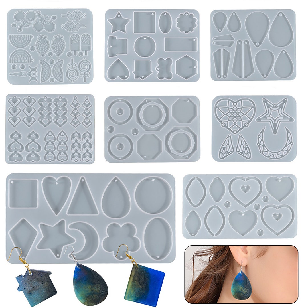 Multiple Style Resin Earring Mold, Earring Silicone Molds for Epoxy ...