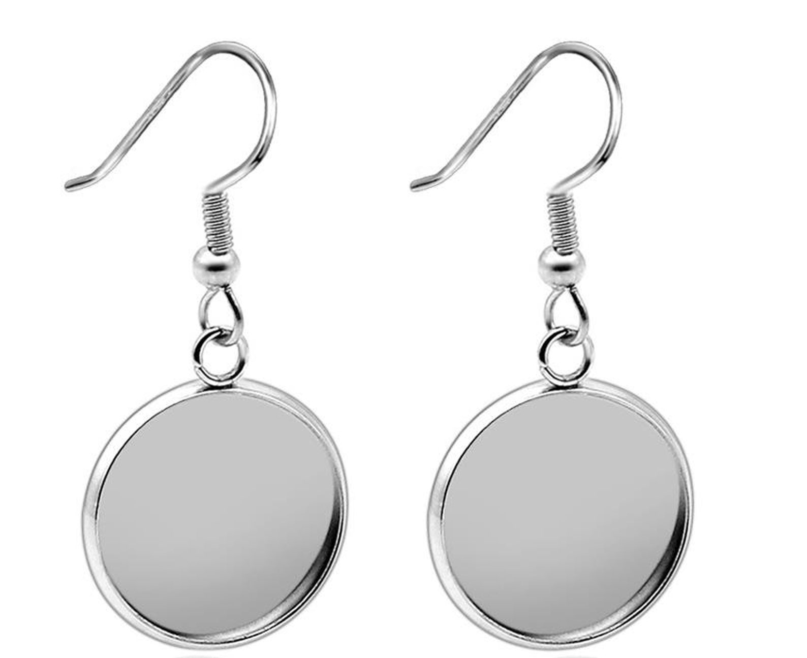 20pcs Stainless Steel Earring Bases, Blanks Earring Base 8mm10mm 12mm ...