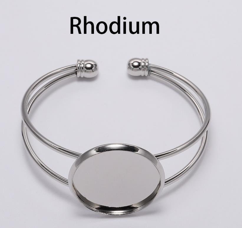 5pcs Cuff Bracelet Blank - Cuff Bezel Bangle - 20mm Round - Glass ...