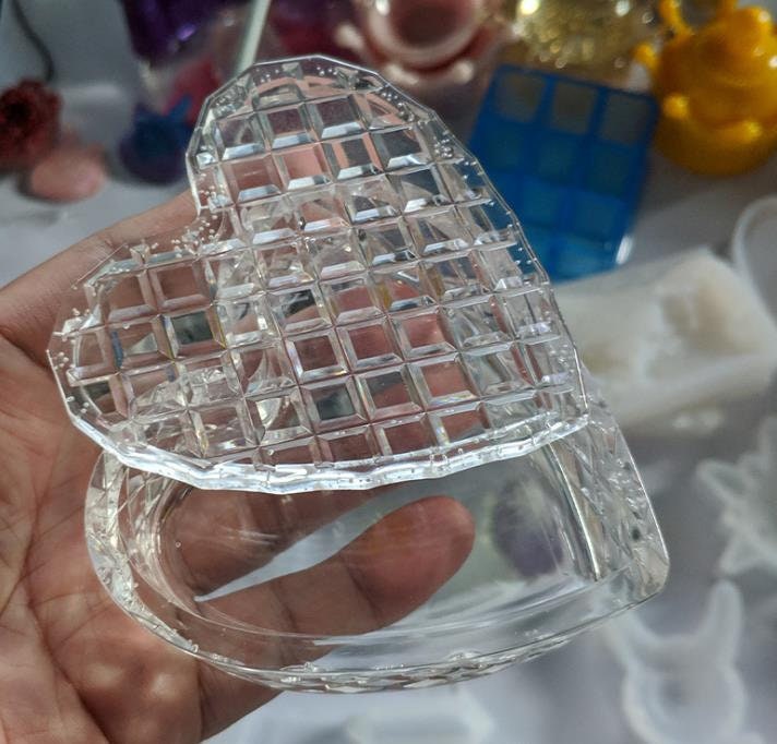 Heart Shape Jewelry Box Silicone Mold Heart Shape Storage Box Resin ...
