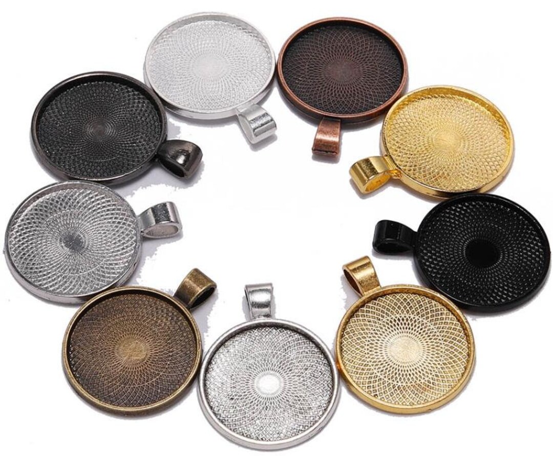 1 Inch Cabochon Setting-blank Pendant Trays-cabochon Bezel Tray-blank ...