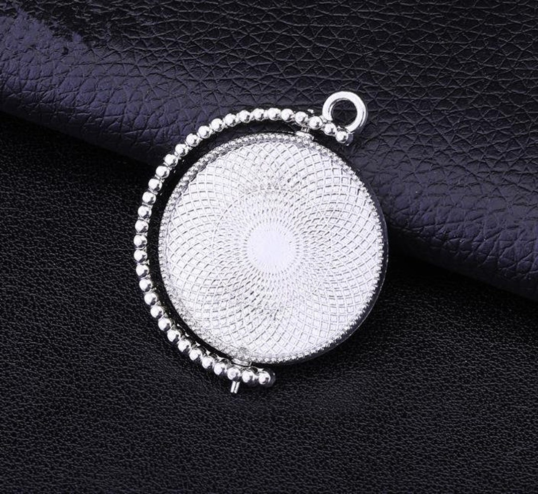 Rotating Cabochon Bezels Revolving Pendant Trays Double Sided Spinning ...