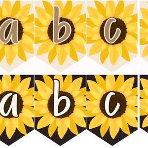 Sunflower Classroom Banner/bunting/all Letters of the Alphabet/2 Colour ...