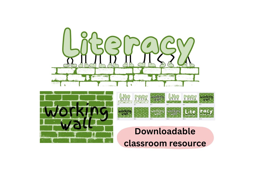Literacy Working Wall Green Display Lettering for Classroom - Etsy