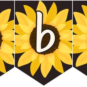 Sunflower Classroom Banner/bunting/all Letters of the Alphabet/2 Colour ...