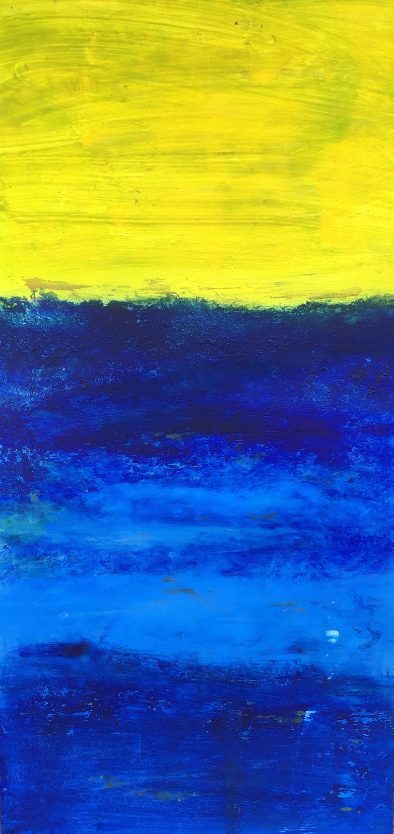 Abstract Seascape Art. Yellow and Blue - Etsy