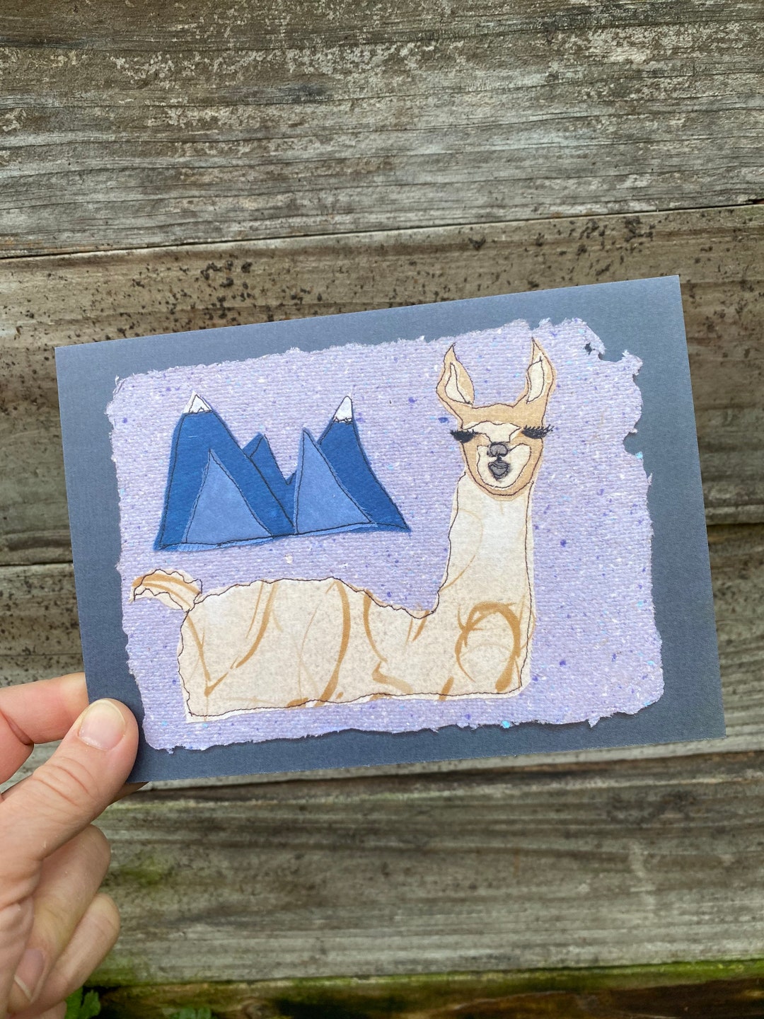 Llama Postcard, 5x7 Print of Original Art. Sleepy Alpaca Art Print ...