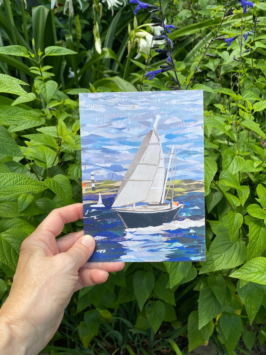 Sailboat Postcard 5x7 Print of an Original Magazine Paper - Etsy
