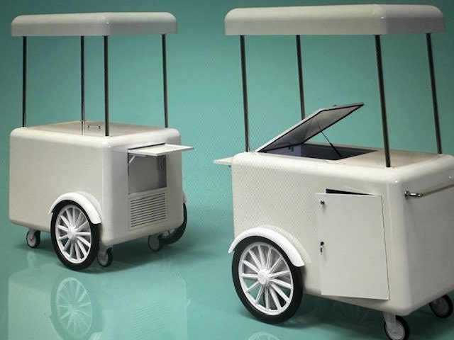 DISPLAY FIBERGLASS CART Display Push Cart Mobile Cart Street Vendor ...
