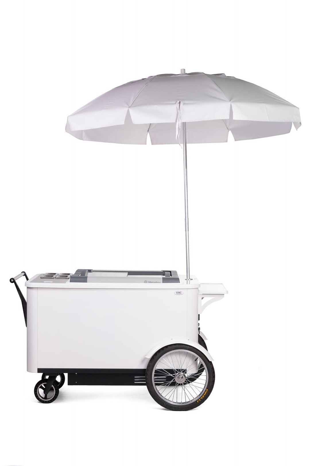 ICE CREAM FREEZER Cart, Ice Cream Freezer Push Cart, Dual-mode ...