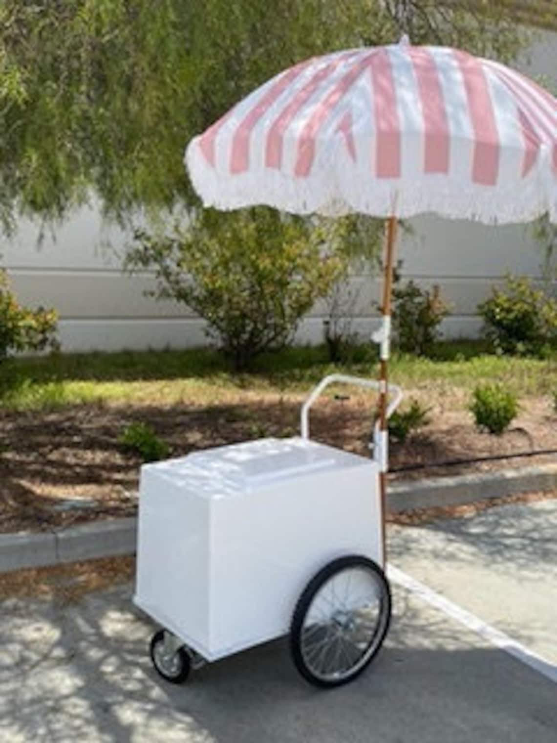 Paletas Mobile Cart White Ice Cream Push Cart Paletas Push Cart White