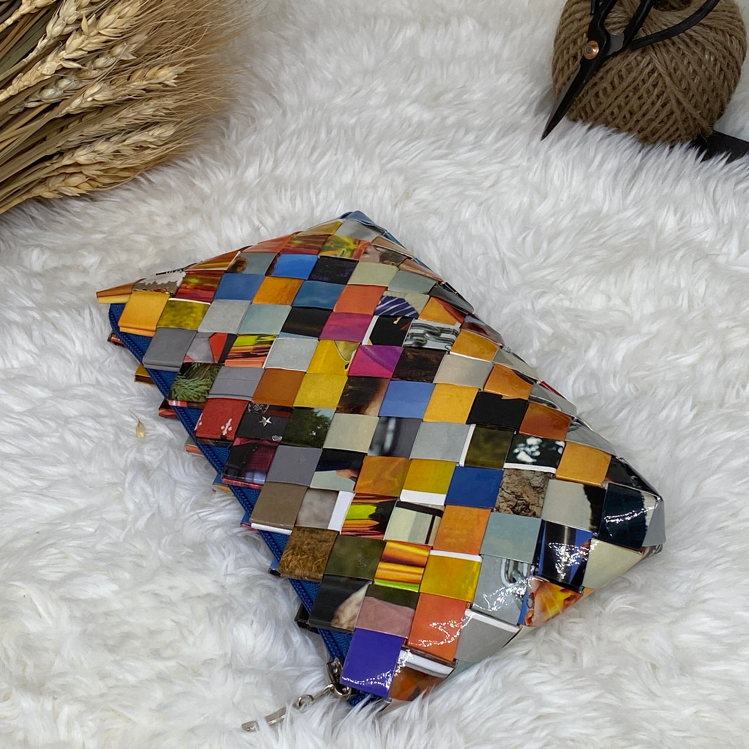 Paper Mosaic Clutch Candy Wrapper Purse Recycle Up-cycle - Etsy New Zealand