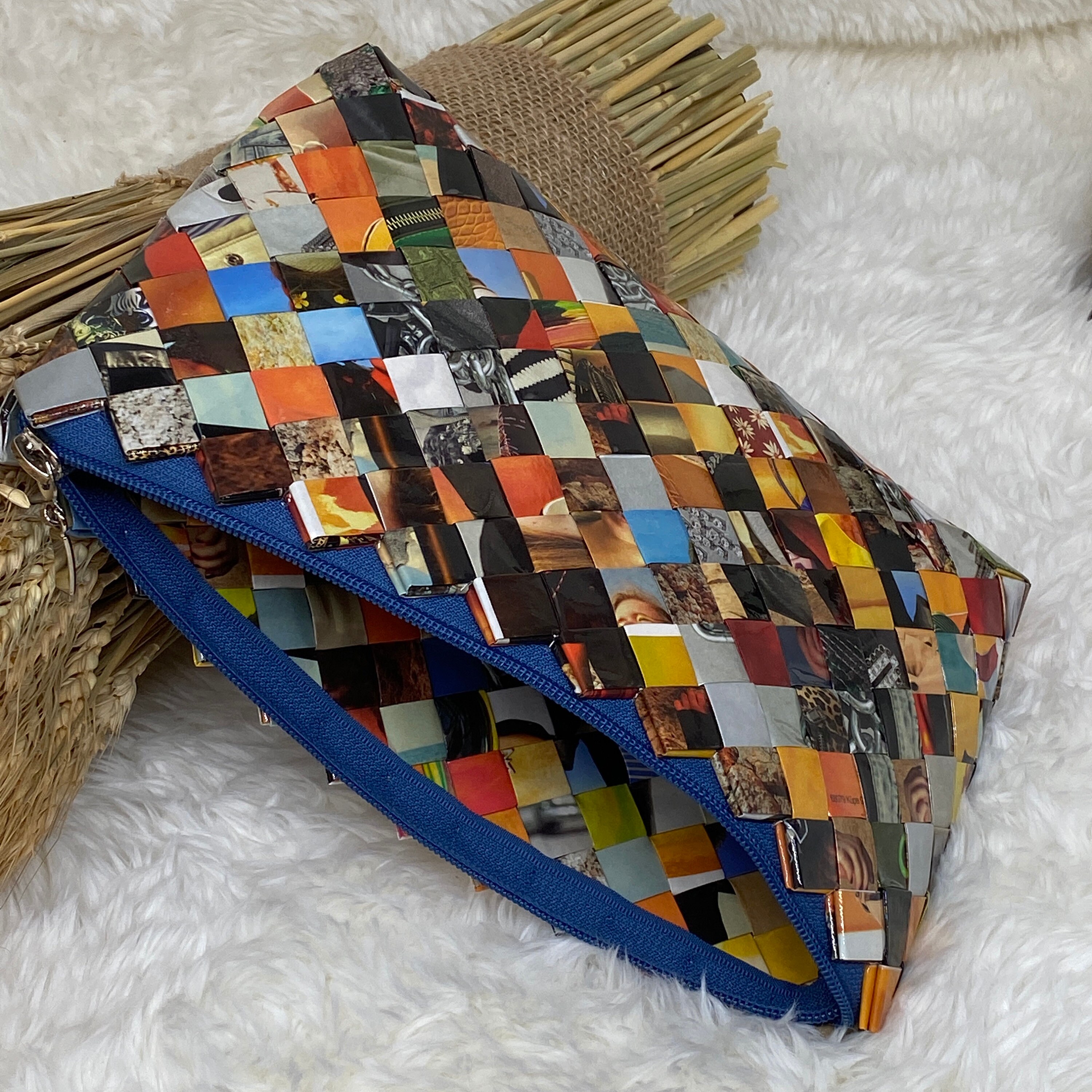 Paper Mosaic Clutch Candy Wrapper Purse Recycle Up-cycle - Etsy New Zealand