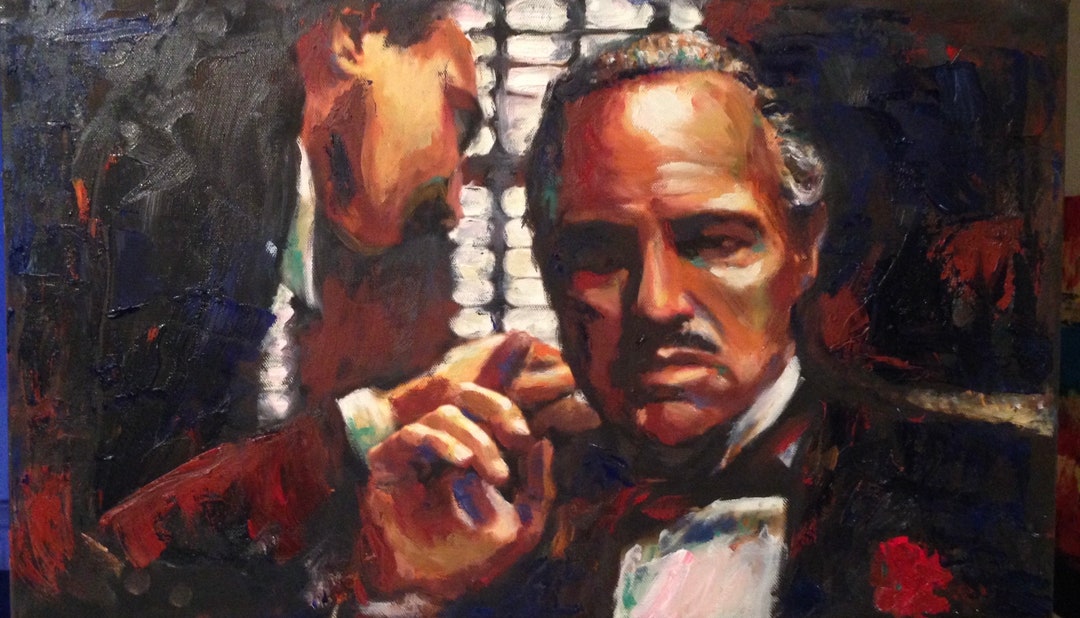 Godfather Acrylic Glass Premium - Art Print Marlon Brando - Glass Art ...