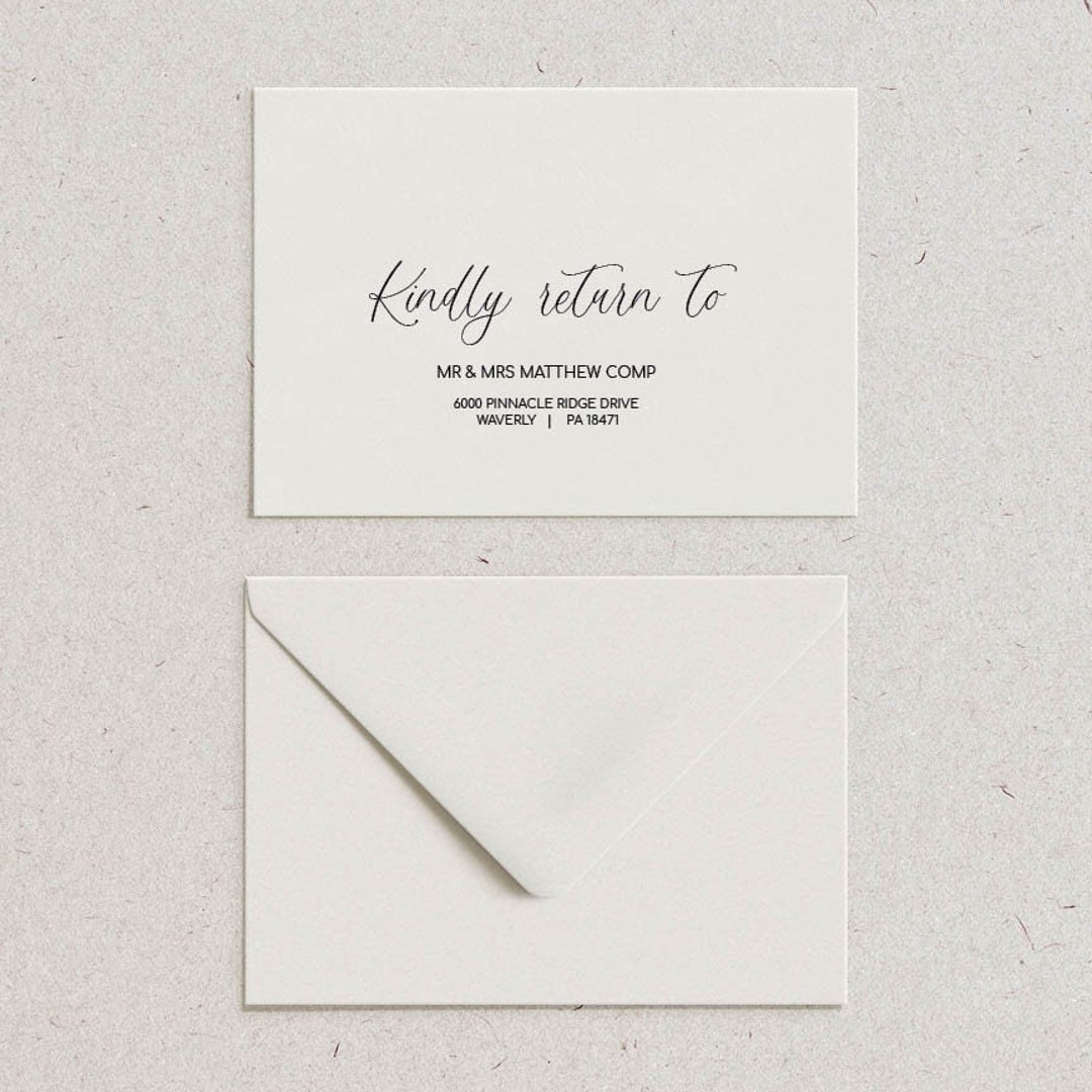 Custom Return Addressed Envelopes: Euro Flap, Color Ink - Etsy