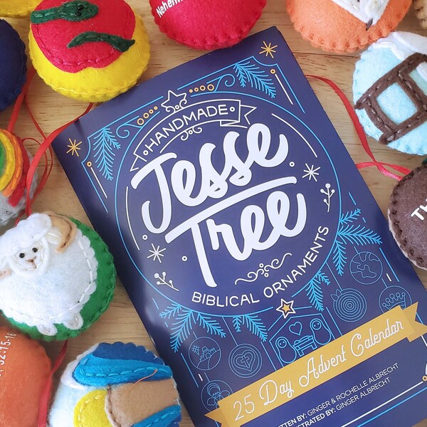 25 Advent Calendar Box Set of Handmade Jesse Tree Ornaments with Book ...