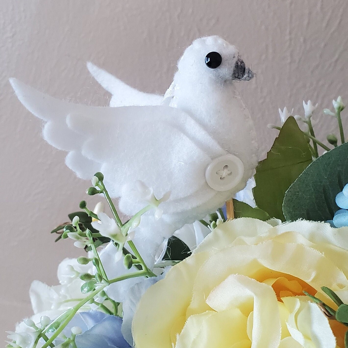 Handmade Felt Dove Ornament: Christmas Decor, Floral Pick - Etsy