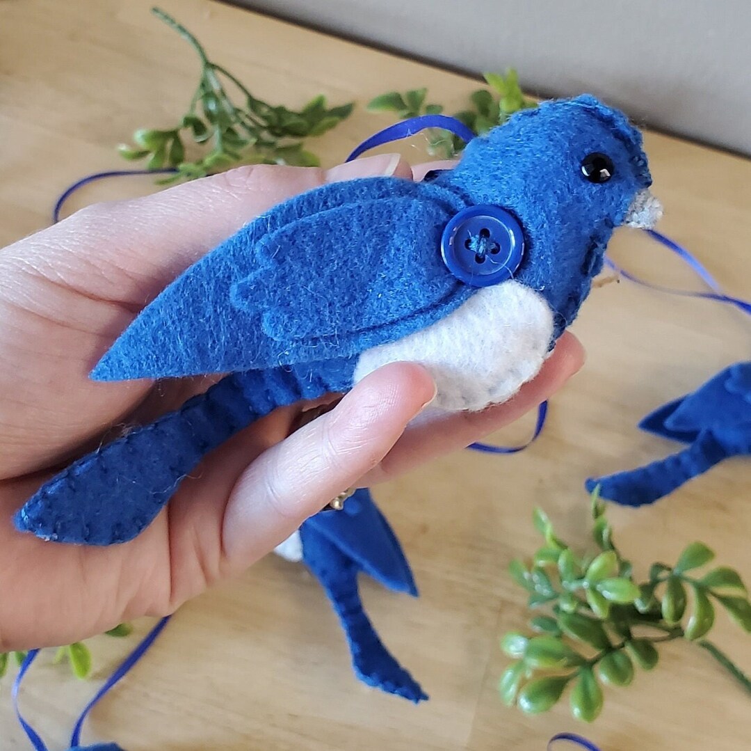 Felt Blue Bird - Etsy