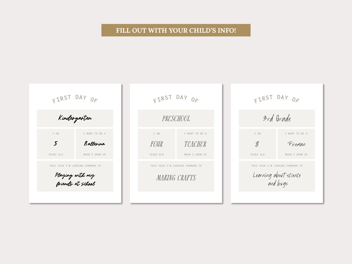 DIY Printable First Day of School Interview Sign Instant - Etsy