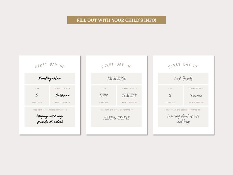 DIY Printable First Day of School Interview Sign Instant - Etsy