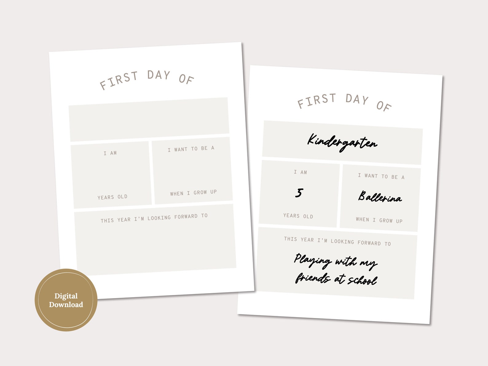 DIY Printable First Day of School Interview Sign Instant - Etsy
