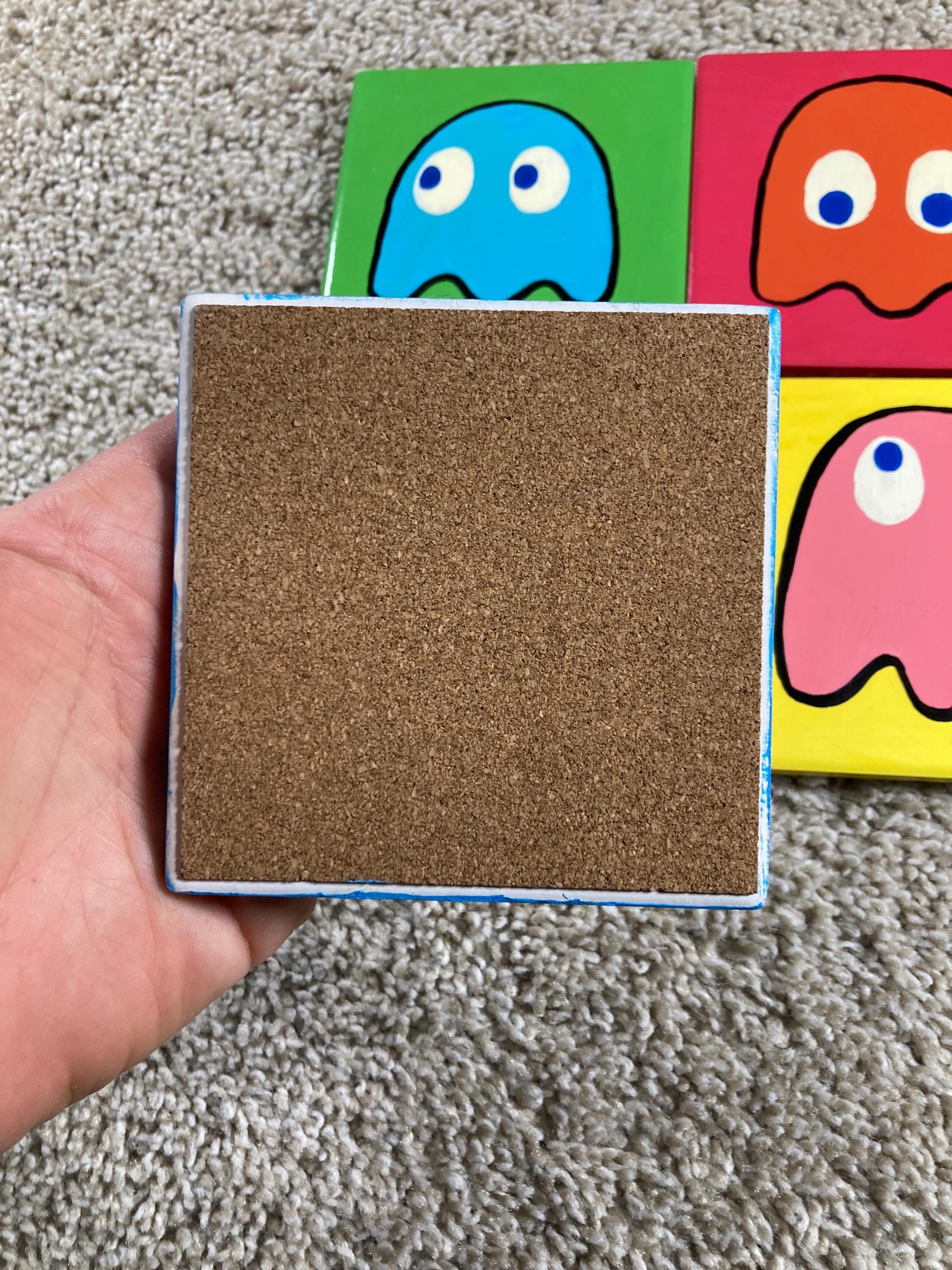 Hand-painted Pac-man Coaster Set – Retro Gamer Drink Coasters | 80s ...