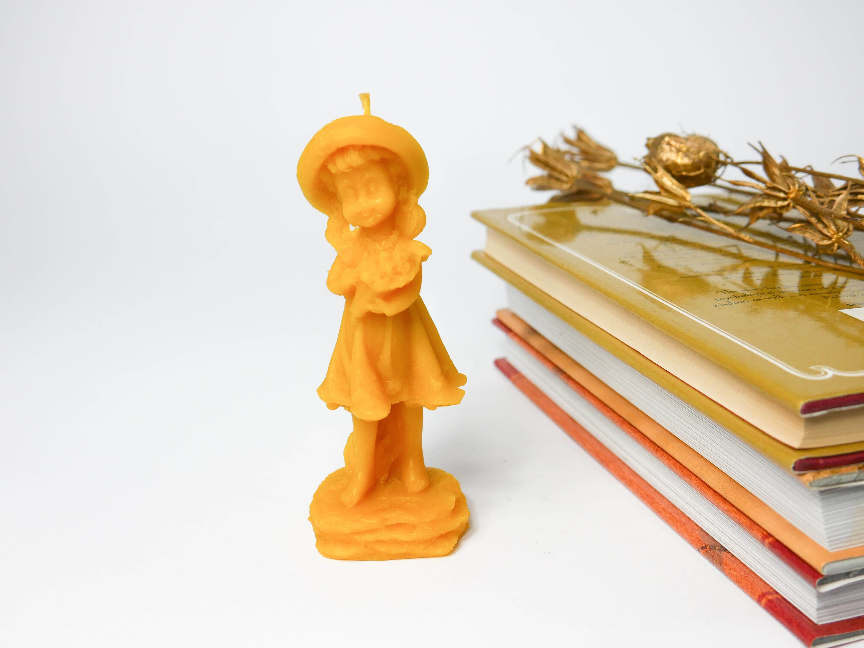 Handmade Beeswax Doll Candle | Natural Girl Figurine - Etsy