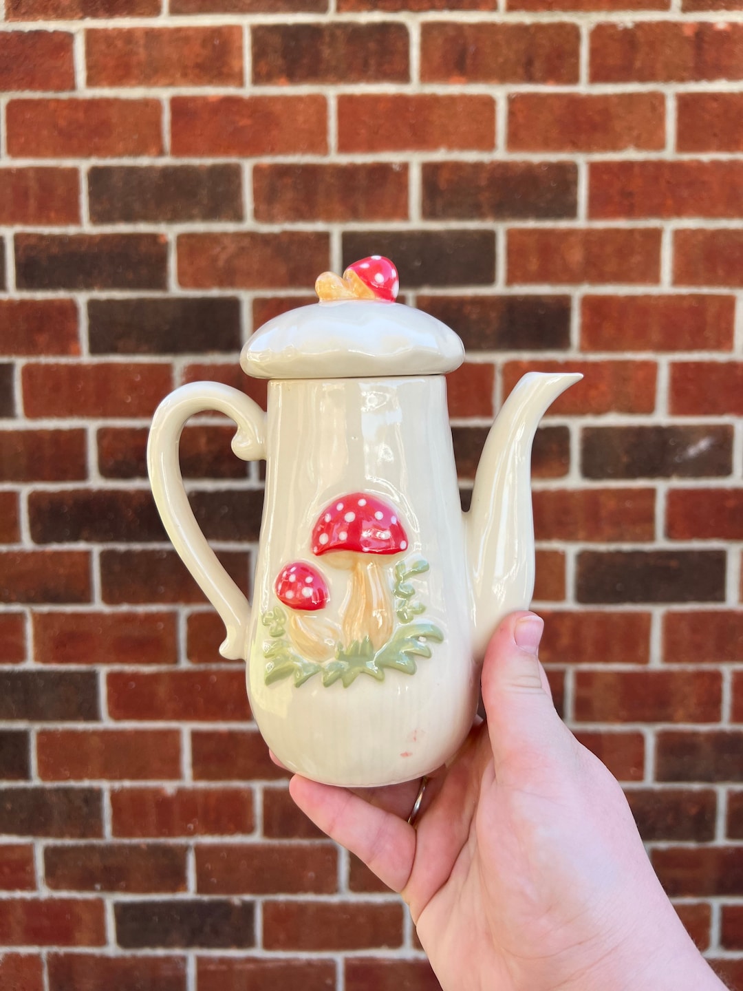 Red Mushroom Teapot, Ceramic, Pottery, Pouring Vessel - Etsy