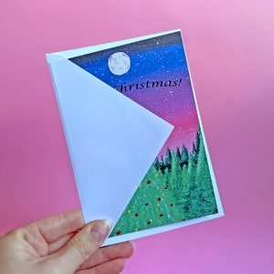 Christmas Card Acrylic Painted Christmas Cards Handmade - Etsy UK