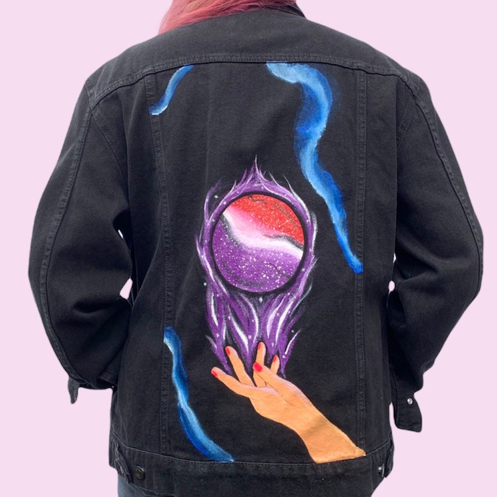 Galaxy Custom Jacket Painted Jean Jacket Night Sky Painting - Etsy UK