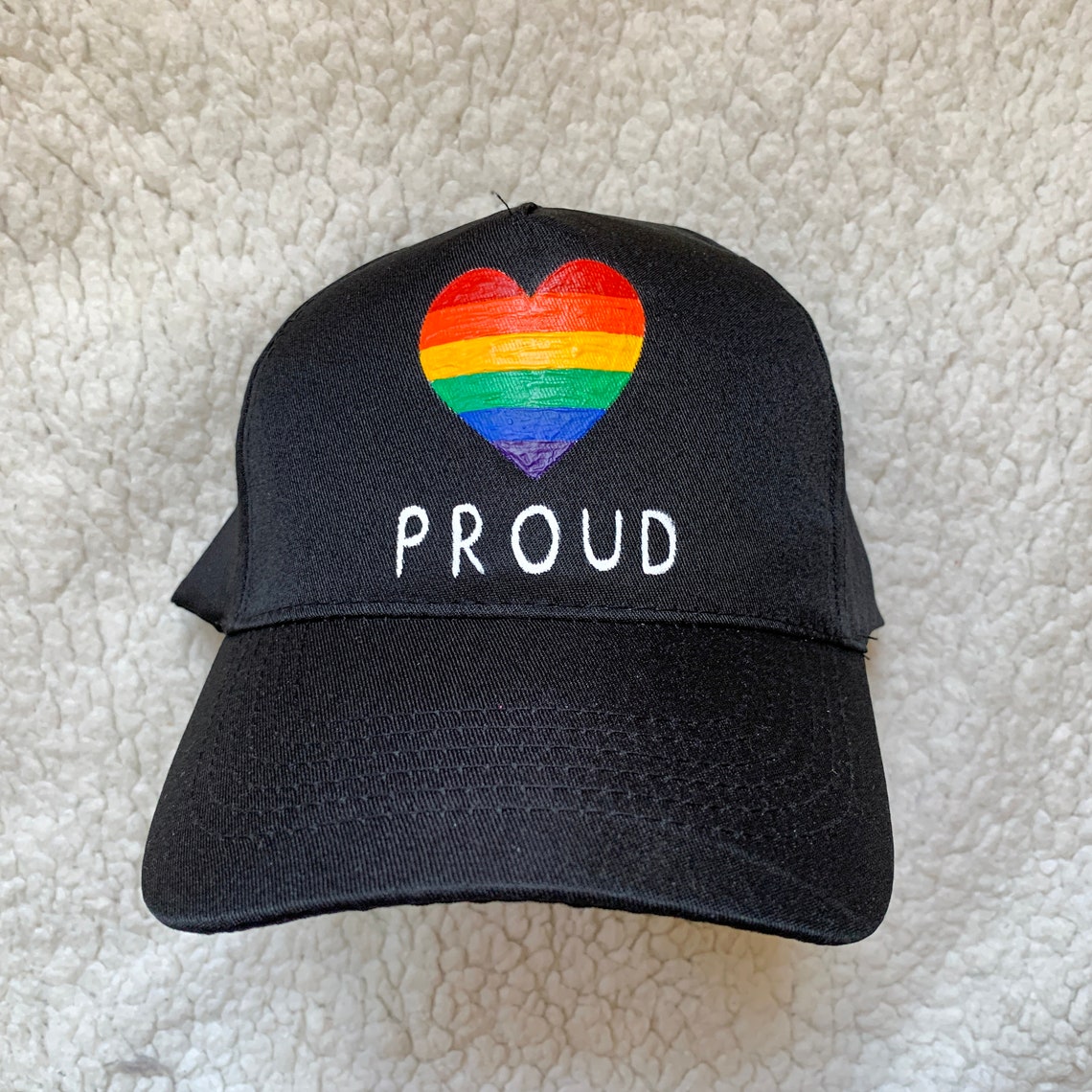 LGBTQ Pride Cap Hand Painted Cap Custom LGBT Baseball Cap | Etsy