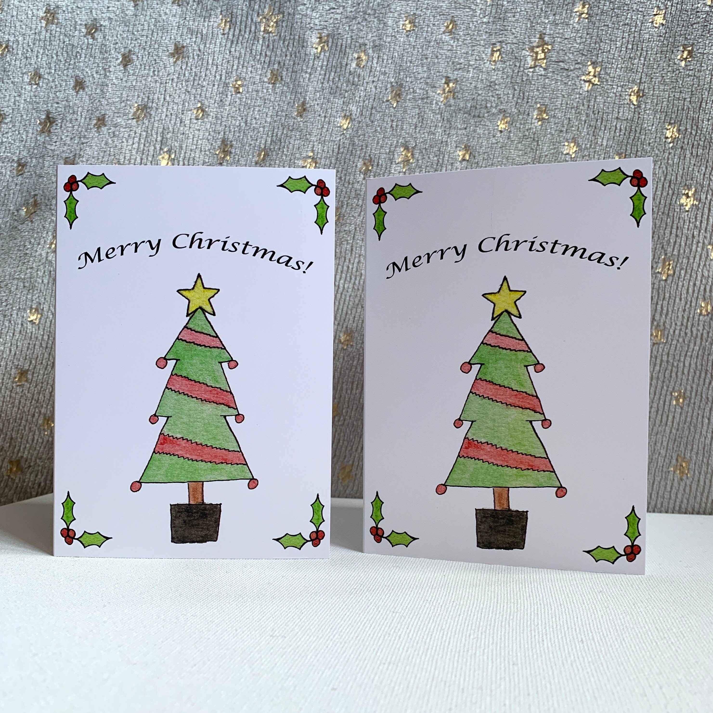 Christmas Tree Christmas Card Watercolour Christmas Cards | Etsy