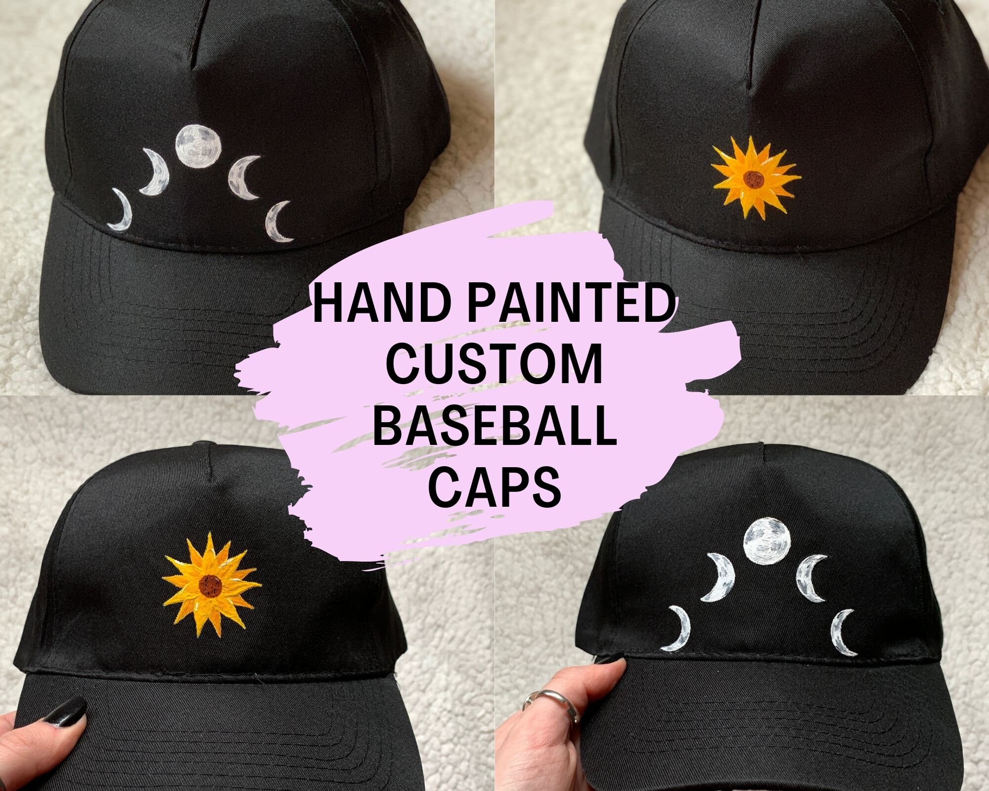 Hand Painted Caps Custom Baseball Cap Adult's Sun Hat | Etsy