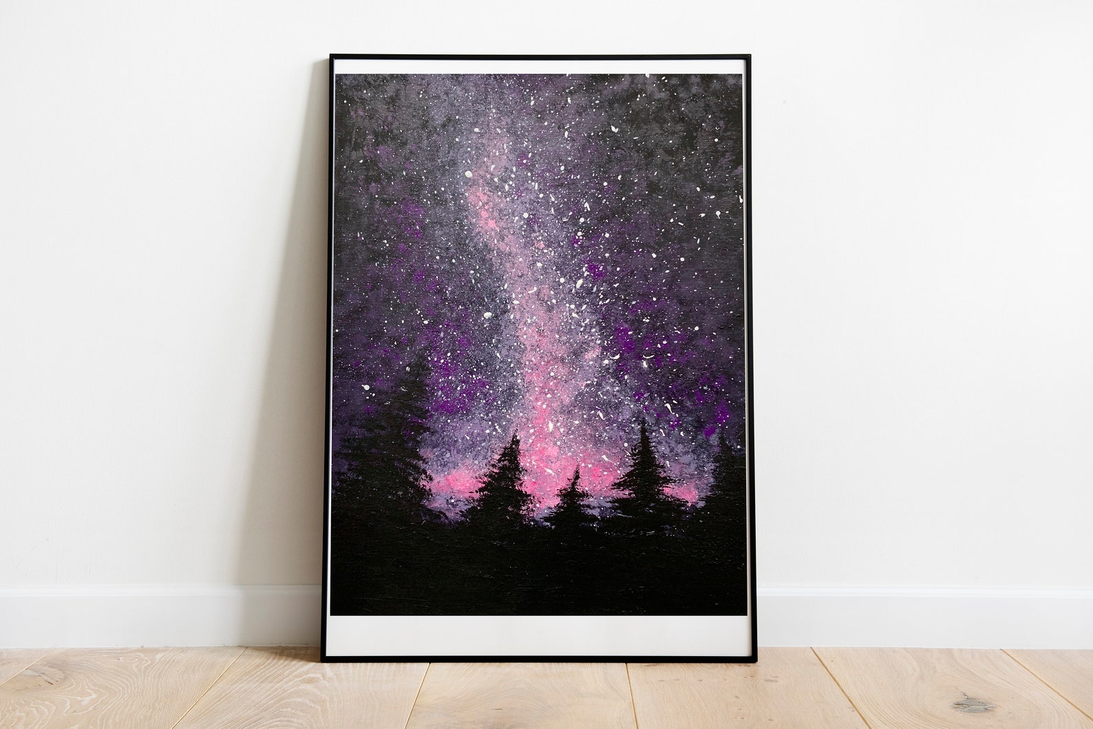 Pink Galaxy Art Print Galaxy Poster Night Sky Acrylic - Etsy UK