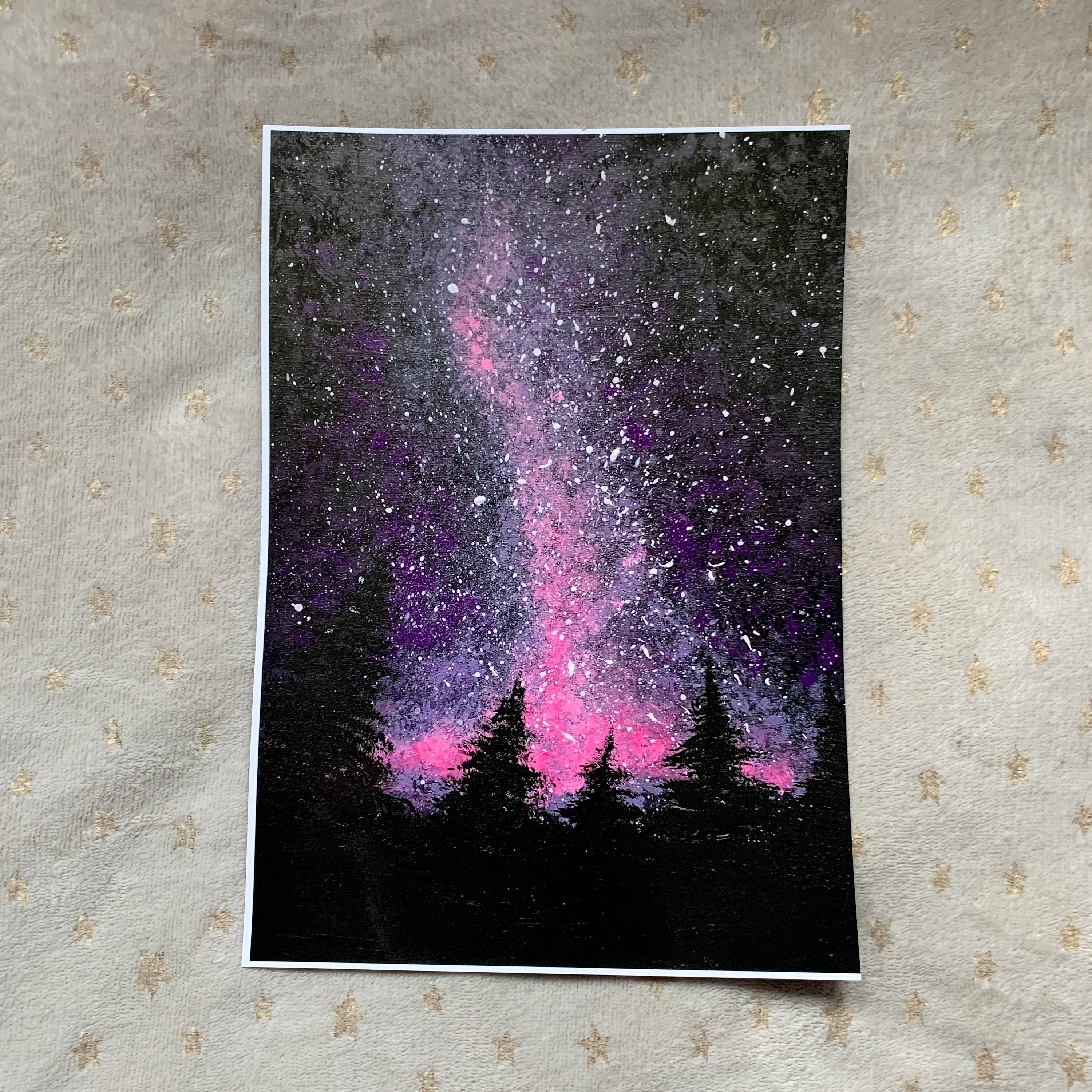 Pink Galaxy Art Print Galaxy Poster Night Sky Acrylic - Etsy UK