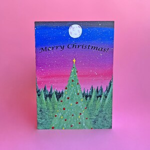Christmas Card Acrylic Painted Christmas Cards Handmade - Etsy UK