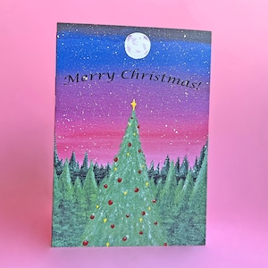 Christmas Card Acrylic Painted Christmas Cards Handmade - Etsy UK