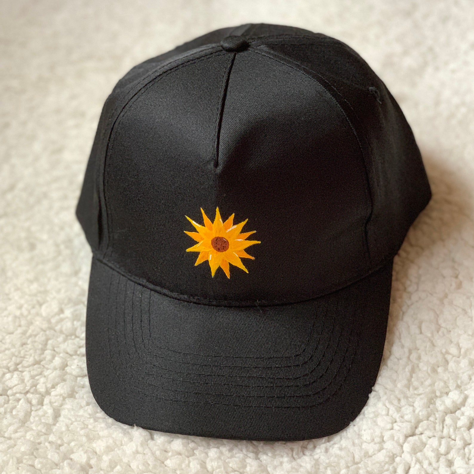 Sunflower Baseball Cap Hand Painted Hat Custom Baseball Cap | Etsy