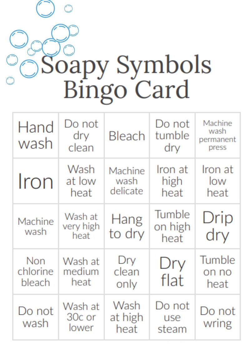Family Laundry Symbol Game, Fun Washing Symbols Game, Laundry Symbols ...
