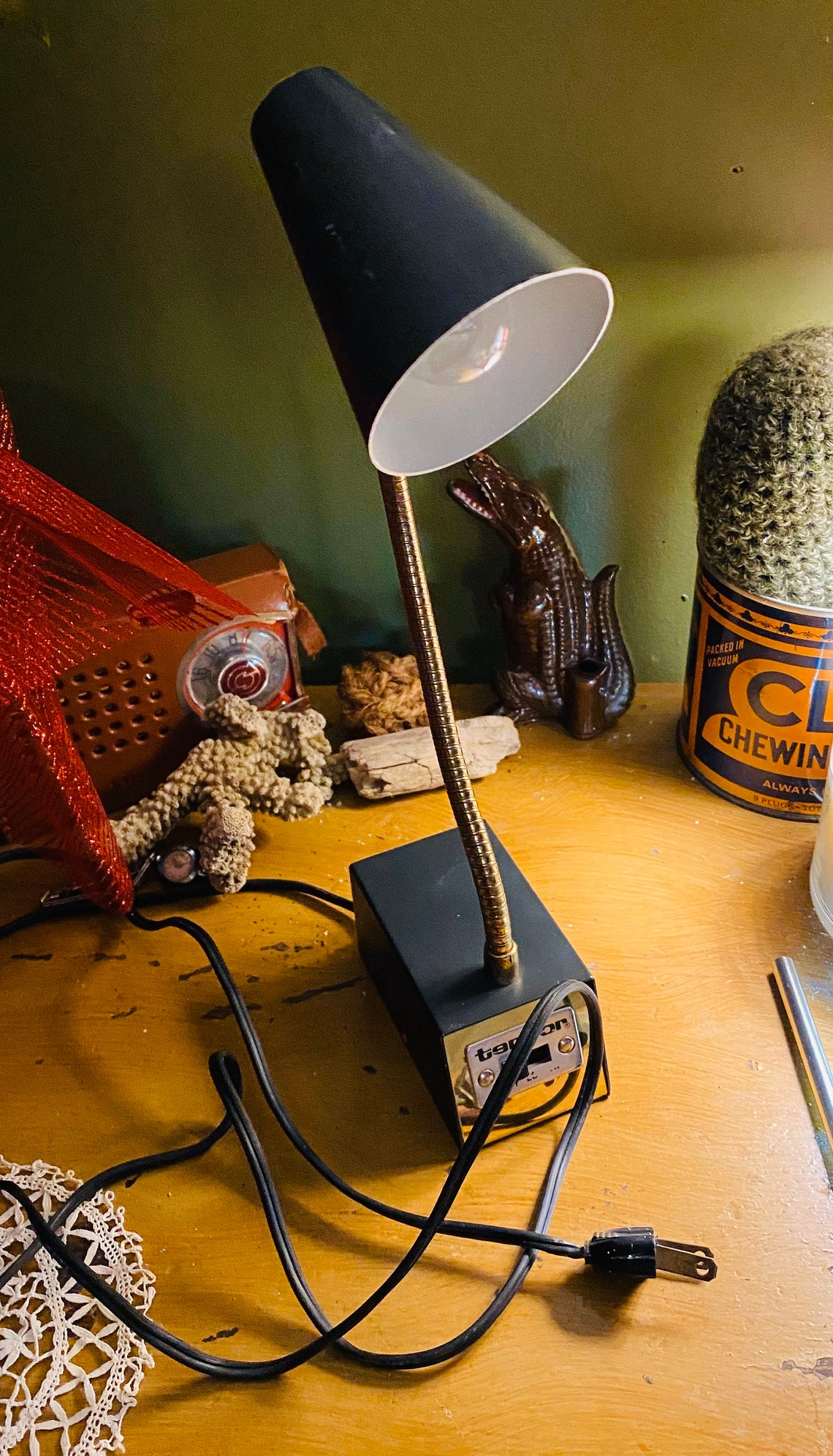 Vintage Mini Desk Gooseneck Lamp Tensor Light Wonderful Black | Etsy