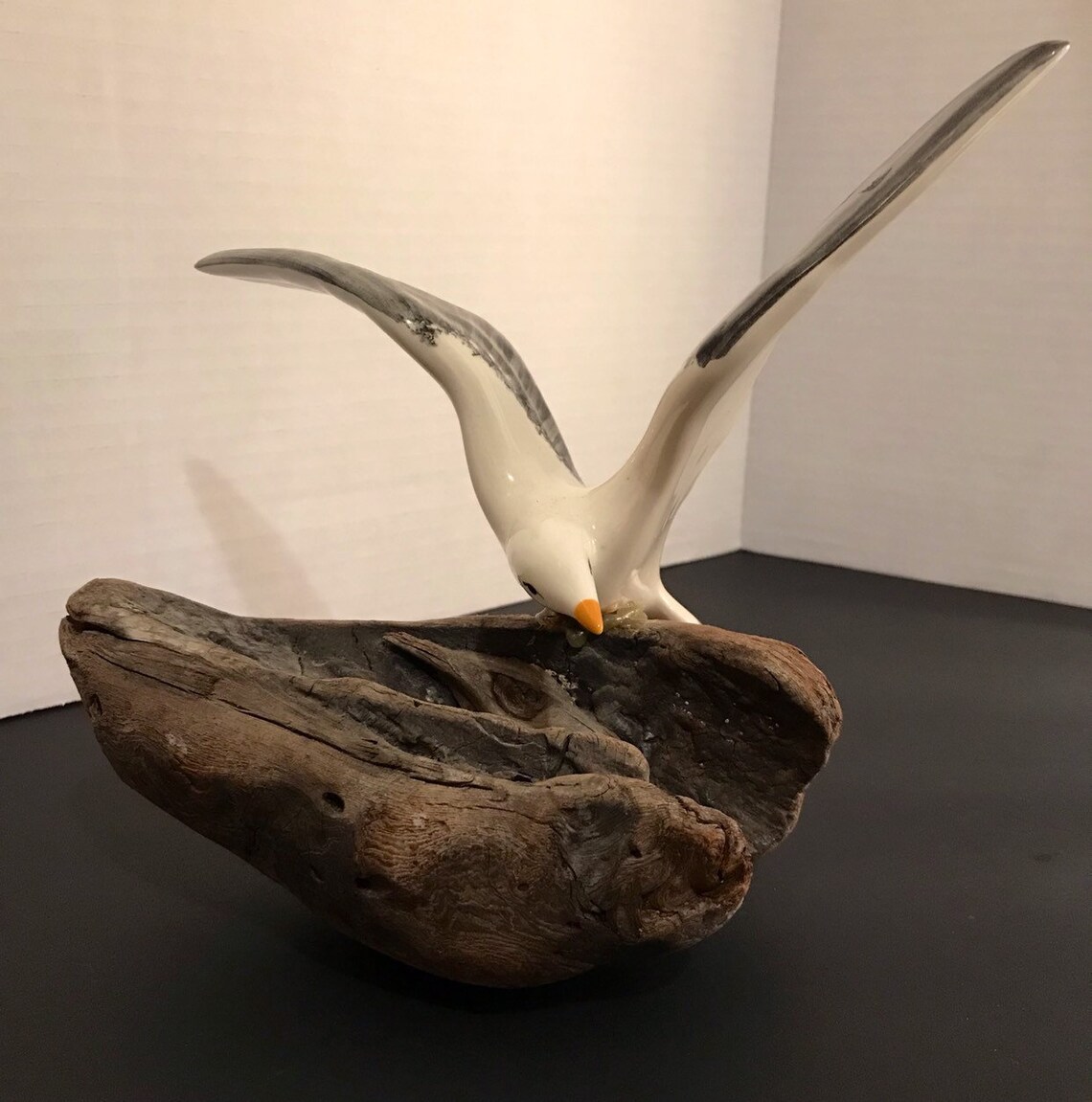 Beautiful Antique Folk Art Porcelain Seagull Bird Perched on - Etsy