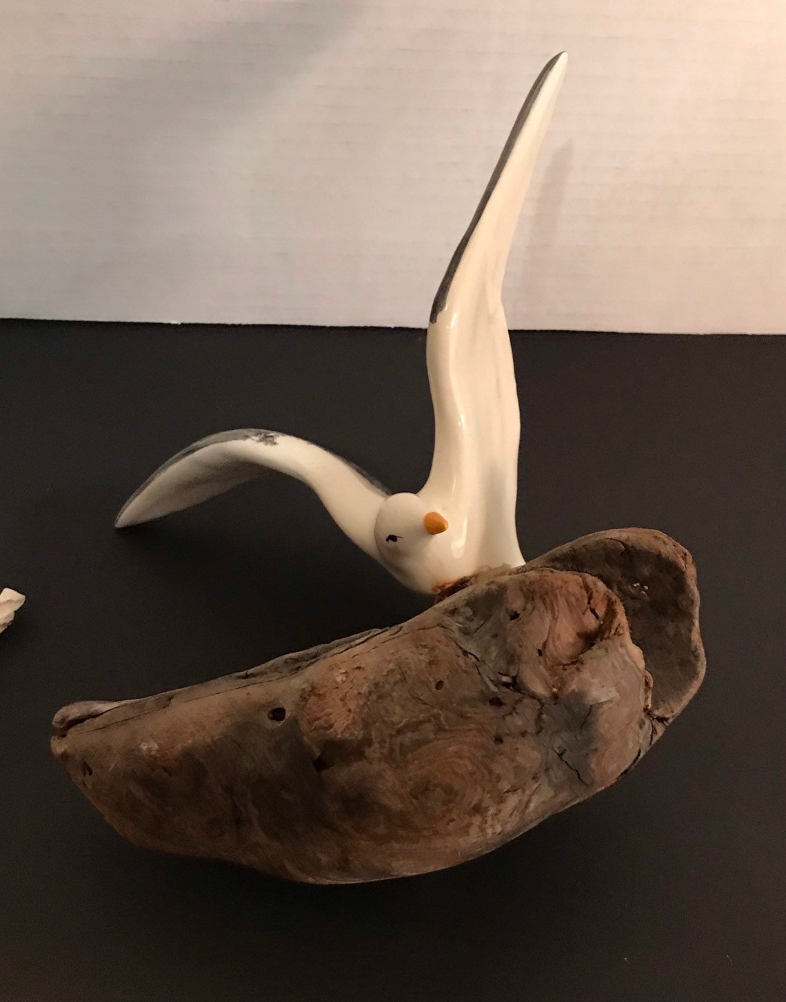 Beautiful Antique Folk Art Porcelain Seagull Bird Perched on - Etsy