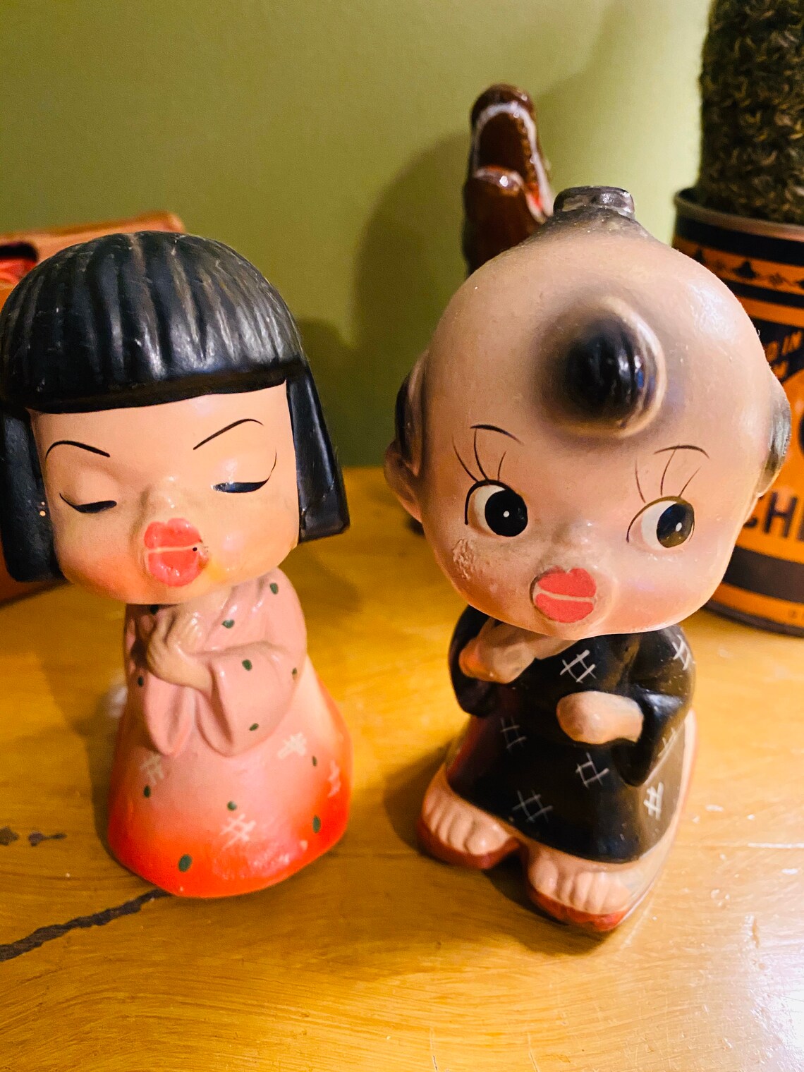 Vintage Kissing Bobbleheads Made in Japan 50s-60s Figurines | Etsy